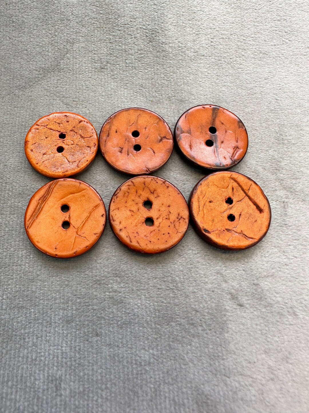 Coconut Buttons Burnt Orange 21mm a Set of 6 - Etsy