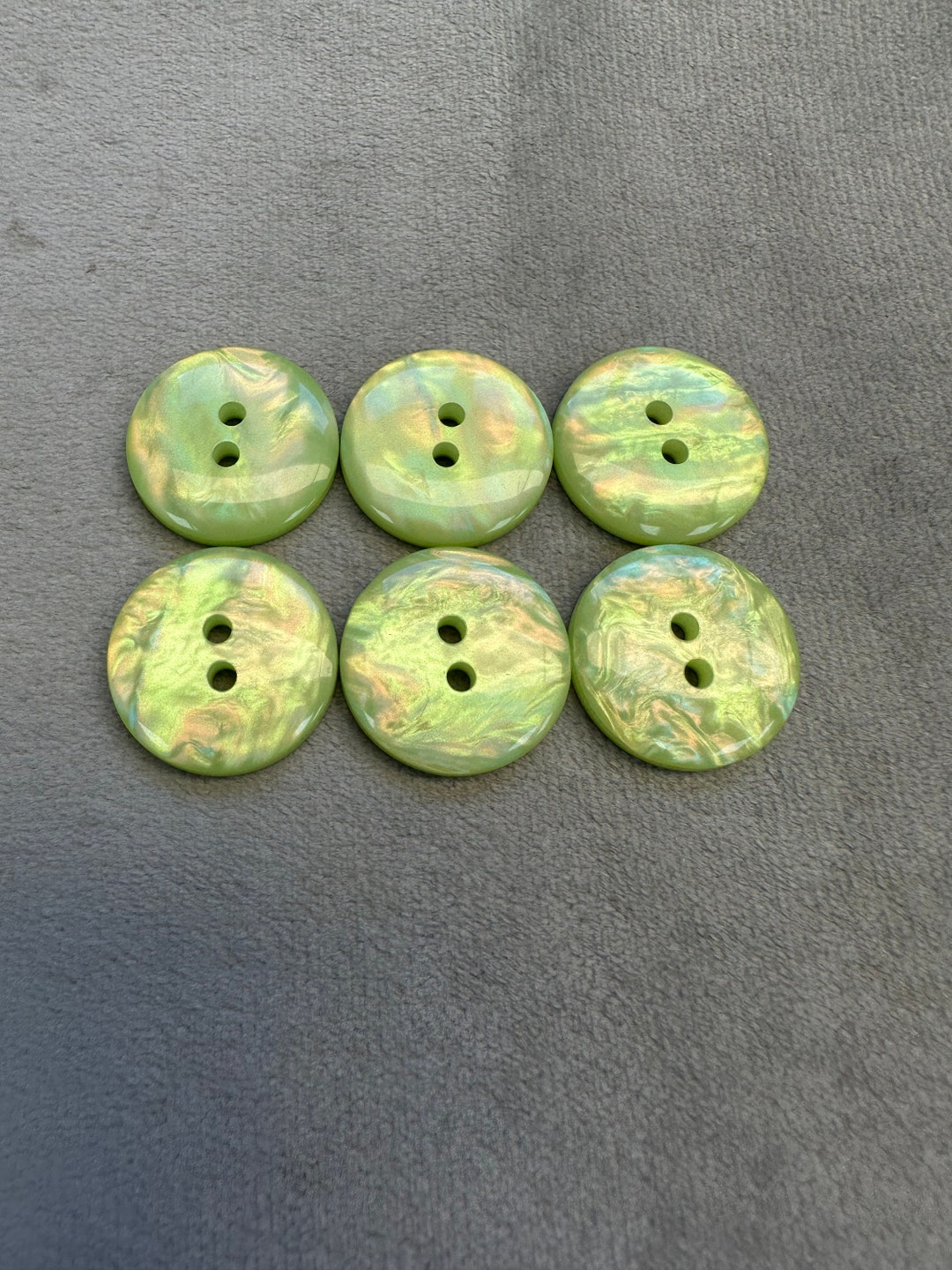Iridescent Buttons Lime Green 20mm a Set of 6 - Etsy