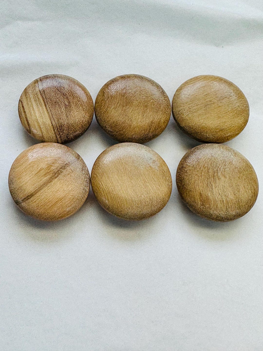 Natural Wood Buttons 20mm a Set of Six on a Shank - Etsy