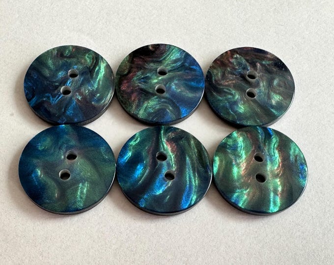Pearlised Galaxy Shimmer Buttons: Multicolored Two-hole, 20mm Set of ...