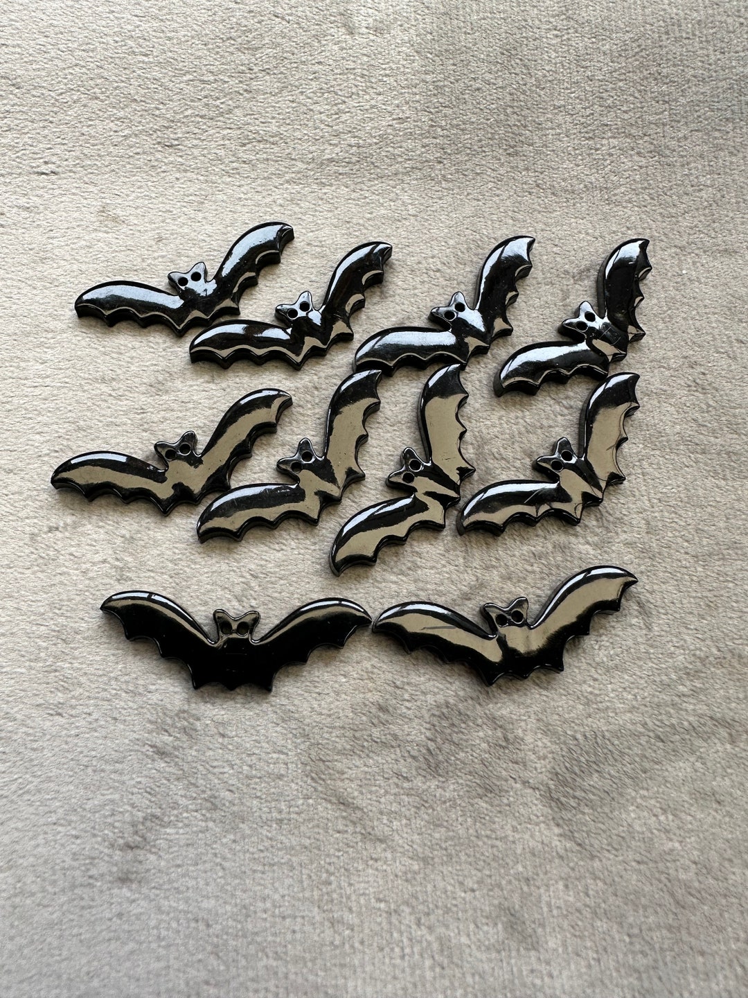 Halloween Bat Buttons 33mm X 10mm a Set of 10 - Etsy
