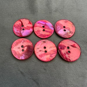 Shell Buttons Hot Pink Iridescent Finish 22mm a Set of 6 - Etsy