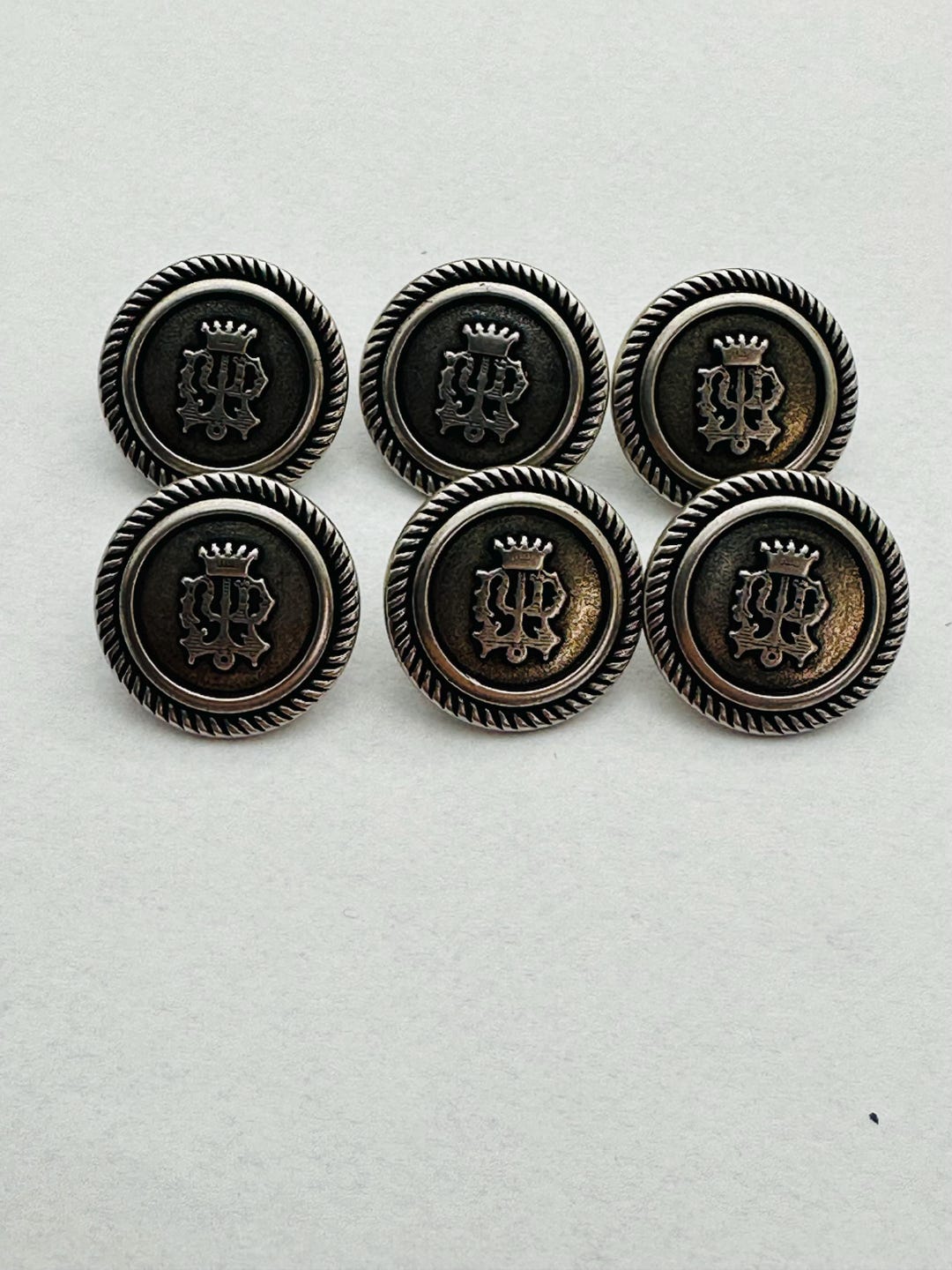 Metal Buttons 15mm Coat of Arms Design on a Shank Silver-tone a Set of ...
