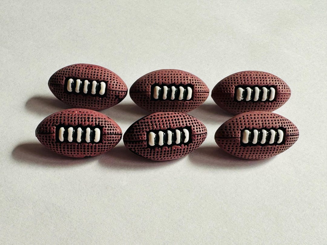 American Football Buttons: 20mm Realistic Design, Set of 6 - Etsy