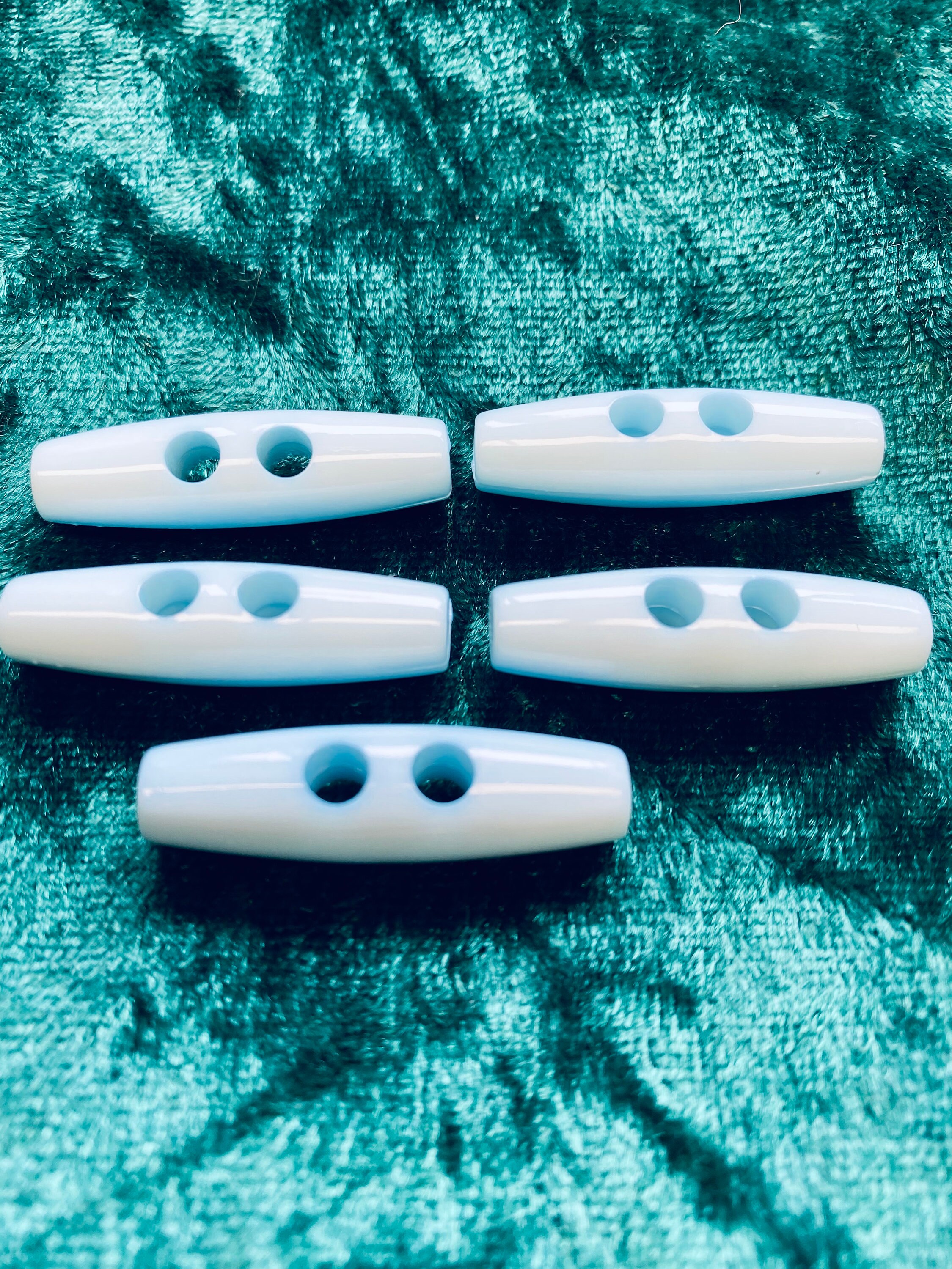 Sewing & Fiber Toggle buttons blue pastel shade 29mm x 5 Craft Supplies ...