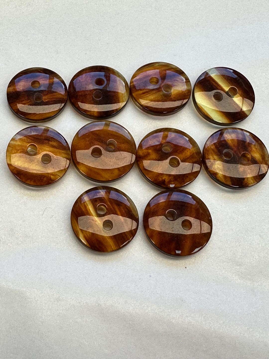 Faux Tortoiseshell Buttons 14mm a Set of Ten Gloss Finish - Etsy