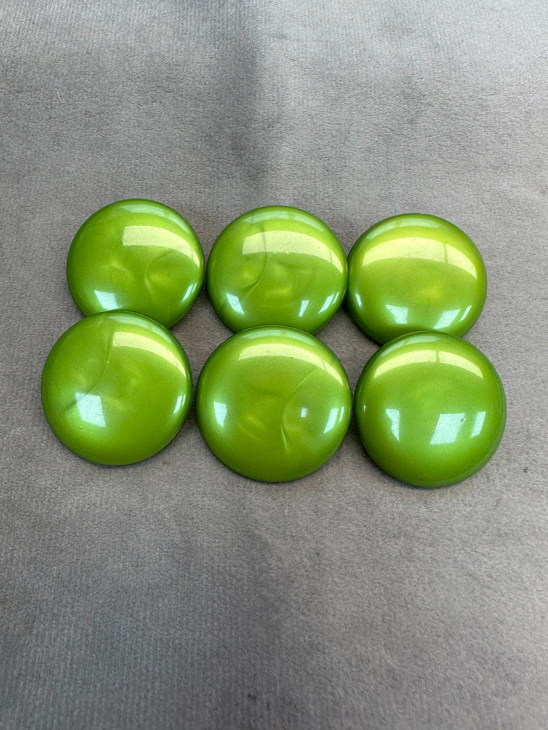 Pearly Buttons Bright Green 30mm a Set of 6 - Etsy