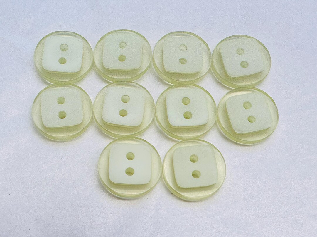 Light Green Duo Finish Buttons: 15mm Set of Ten - Etsy