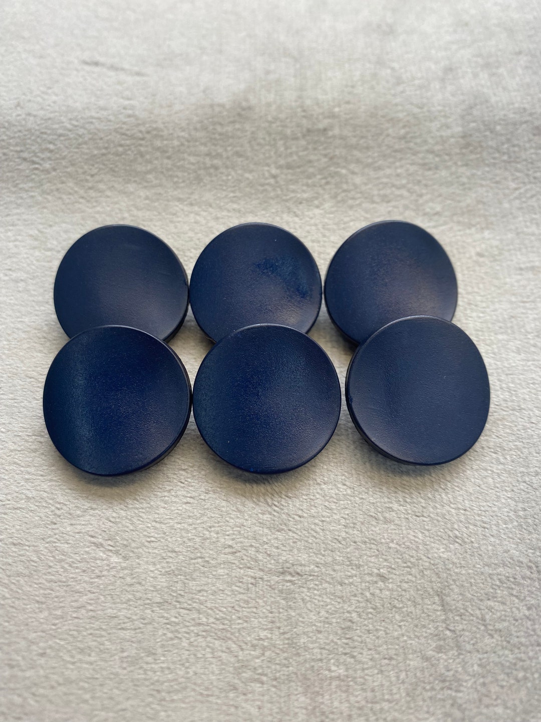 Matt Buttons Navy Blue Asymmetric Design 22mm a Set of 6 With a Matt ...