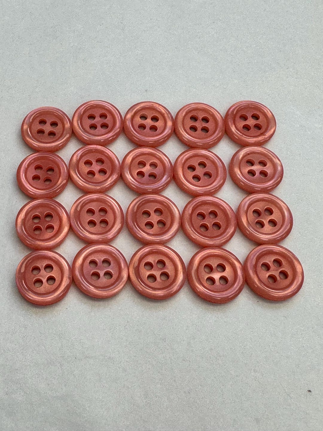 Coral Pearly Buttons: 11.5mm Set of 20 - Etsy