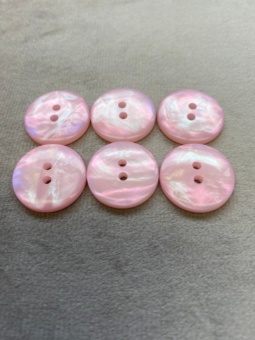 Iridescent Buttons Pastel Pink 20mm a Set of 6 - Etsy
