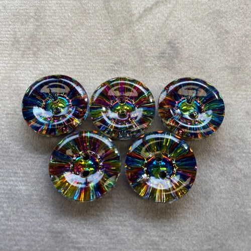 Iridescent Buttons in Rainbow Colours 18mm a Set of 5 - Etsy