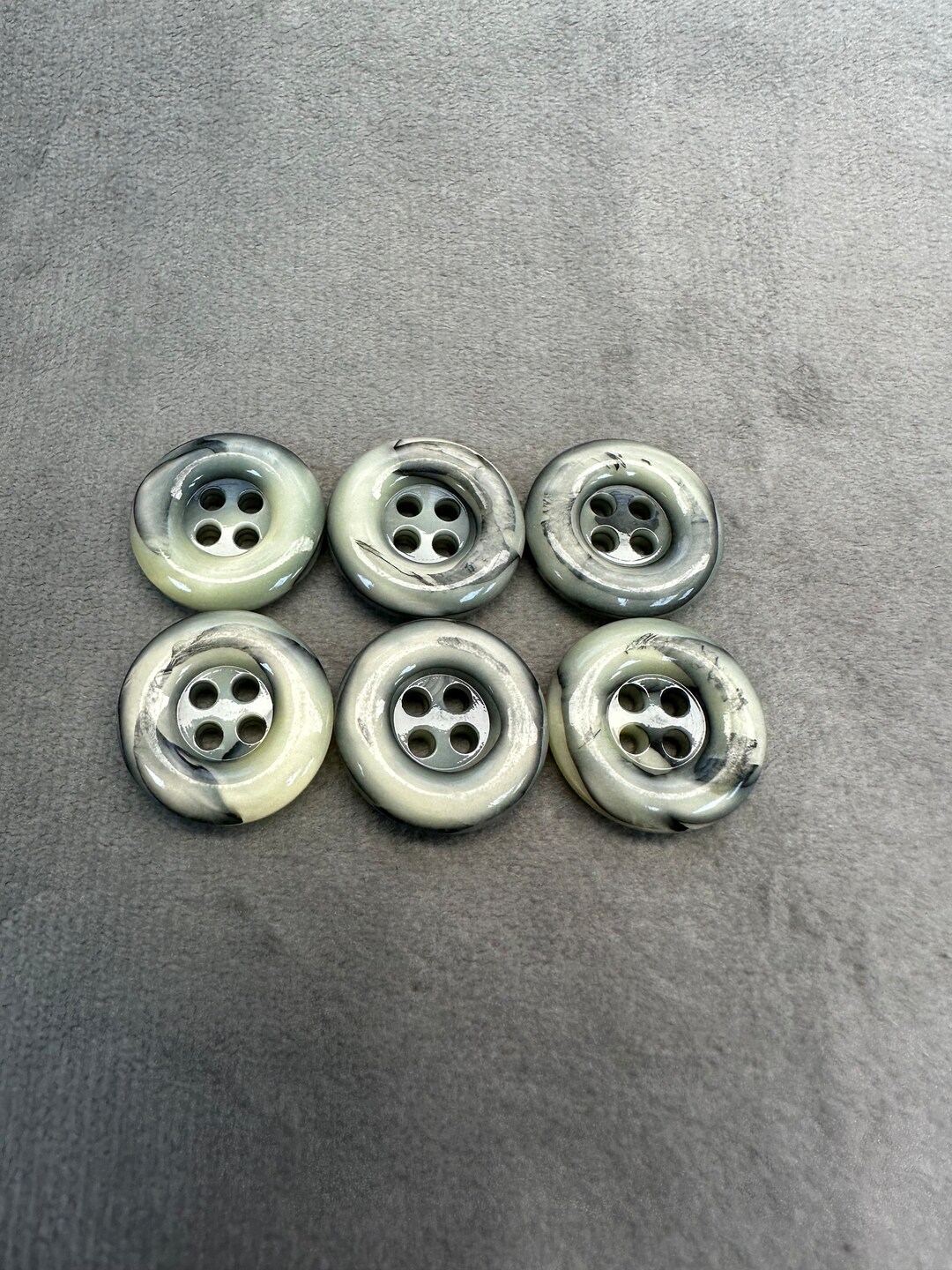 Marble Effect Buttons Cream and Grey 18mm a Set of 6 - Etsy