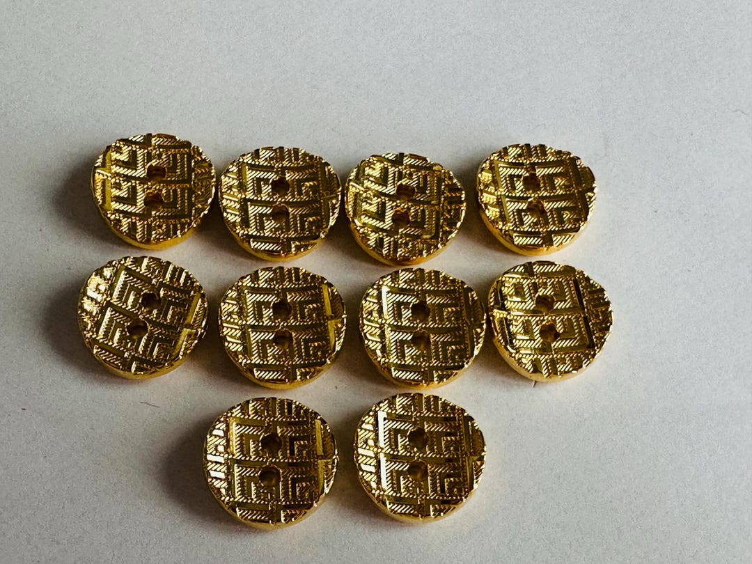 Textured Buttons Gold-tone 14mm a Set of 10 - Etsy