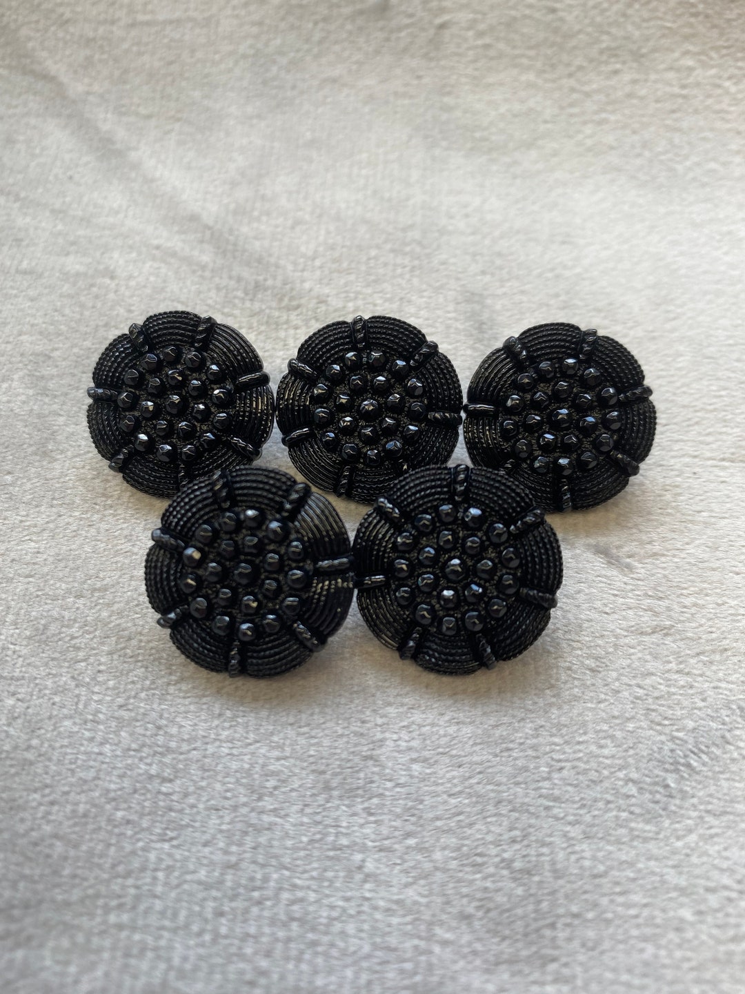 Sparkly Buttons Black Textured Design 18mm a Set of 5 - Etsy