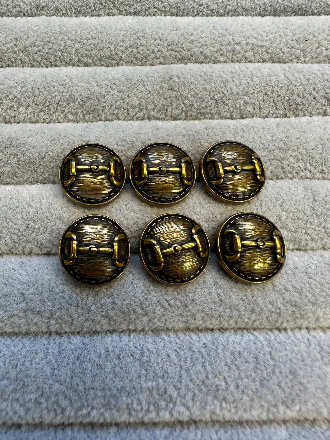 Horse's Bit Buttons Aged Gold Effect Metal 15mm a Set of 6 - Etsy