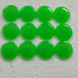 Neon Buttons Green 18mm a Set of 12 With a Glossy Finish - Etsy