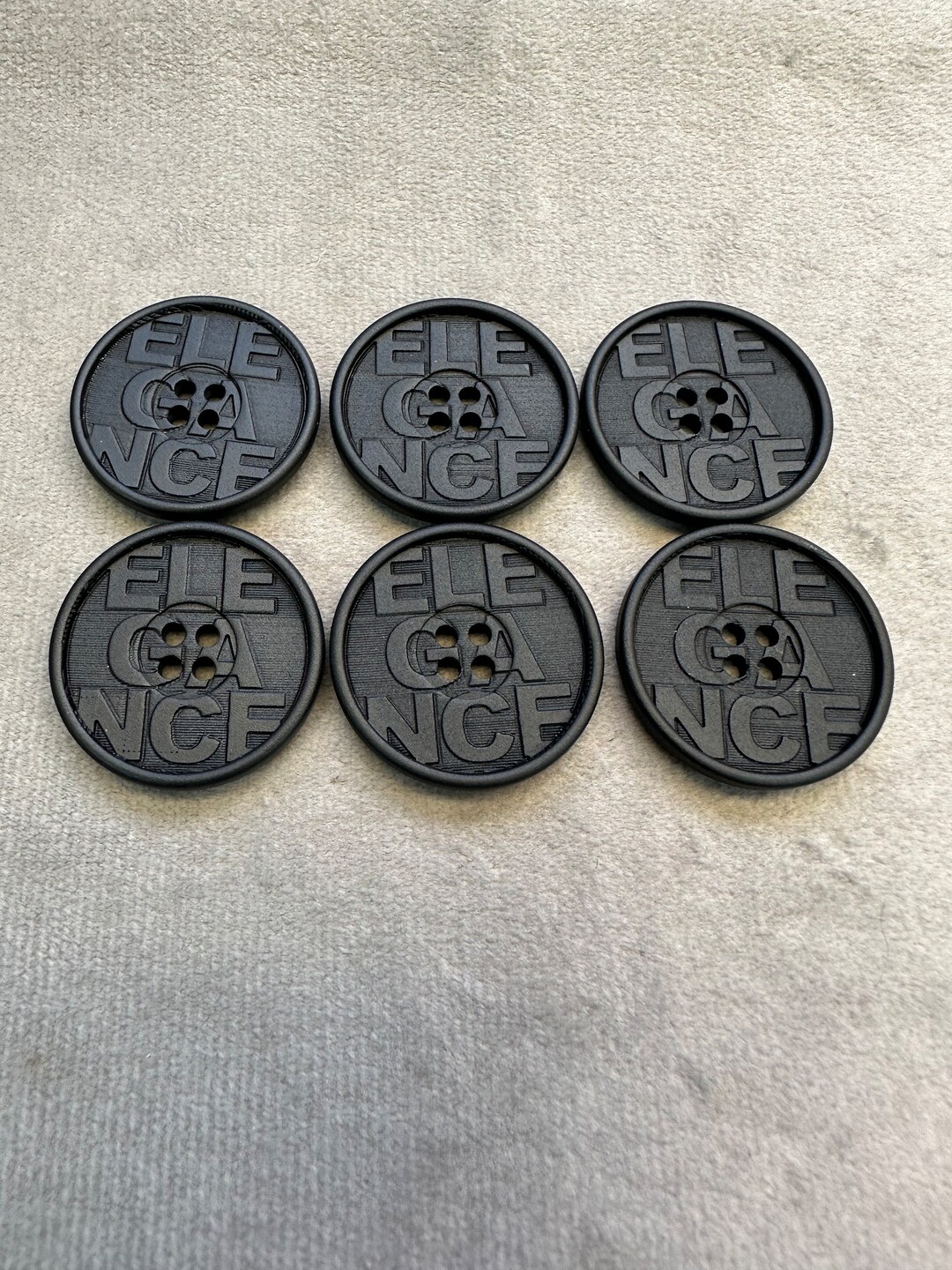 Elegant Logo Buttons Black Matt Finish 27mm a Set of 6 - Etsy