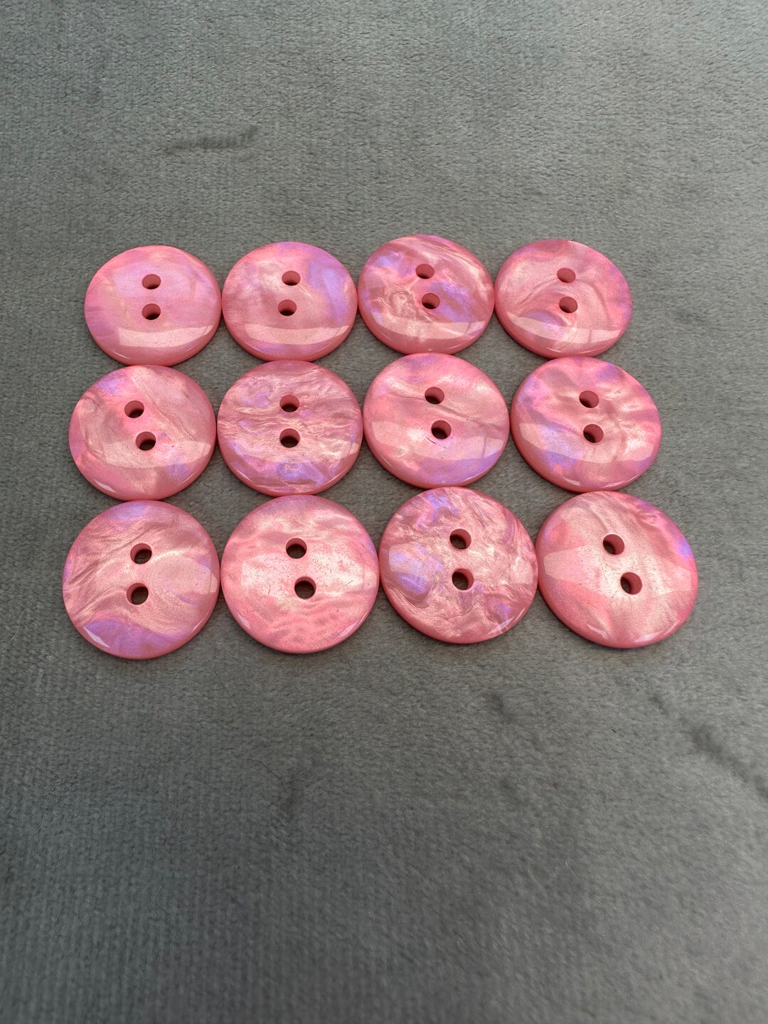 Iridescent Buttons Pink Candy Tone 17mm a Set of 12 - Etsy