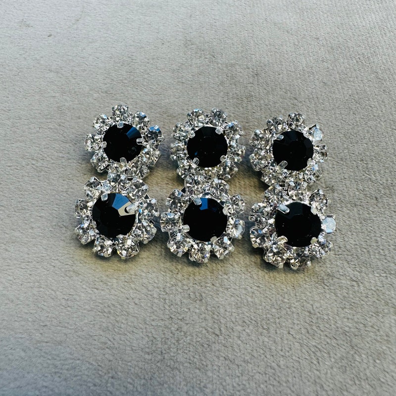 Black Rhinestone Buttons - Etsy