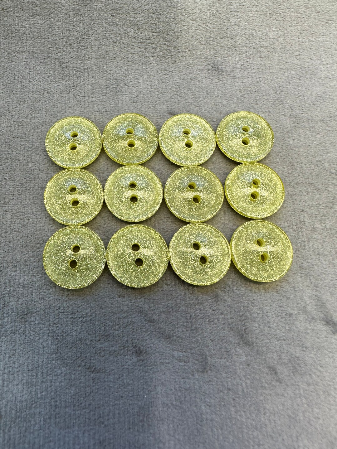 Glitter Buttons Lemon Yellow 15mm a Set of 12 - Etsy