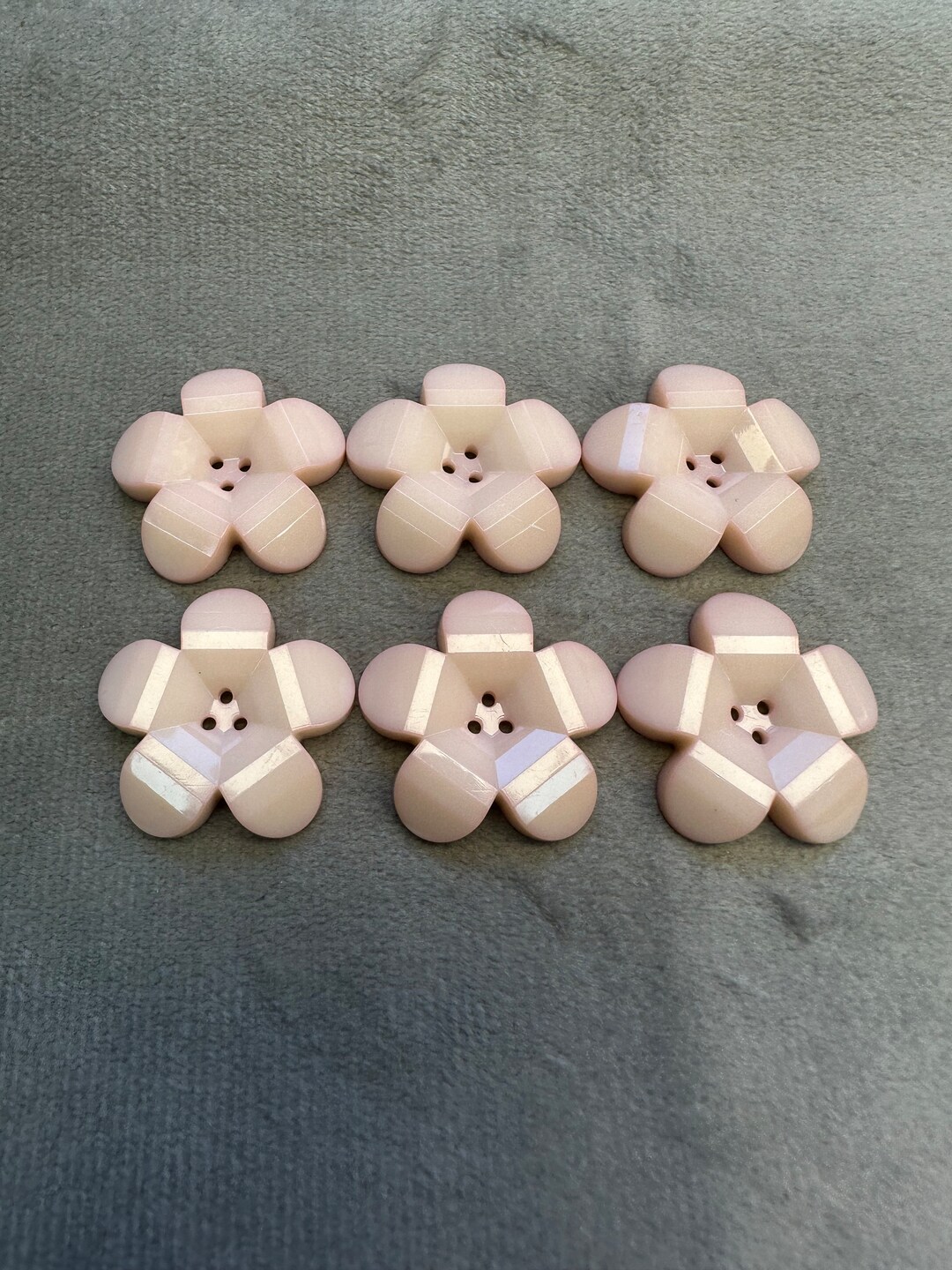 Flower Buttons Peach Faceted Design 24mm a Set of 6 - Etsy