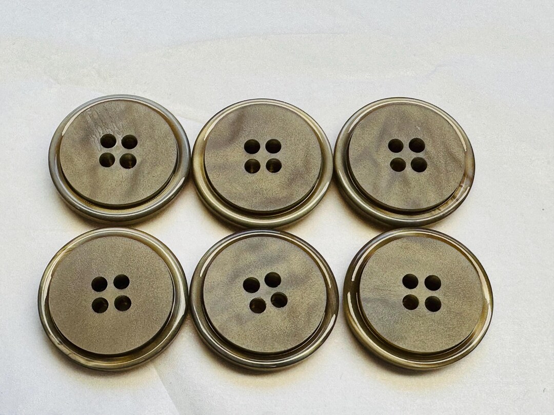 Deep Beige Buttons 23mm a Set of Six Matt Finish - Etsy