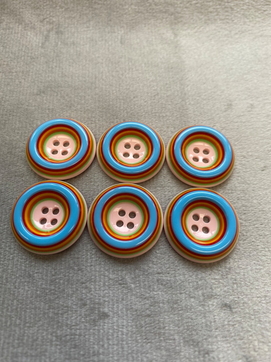 Glossy Buttons Rainbow Layered Effect 19mm a Set of 6 - Etsy