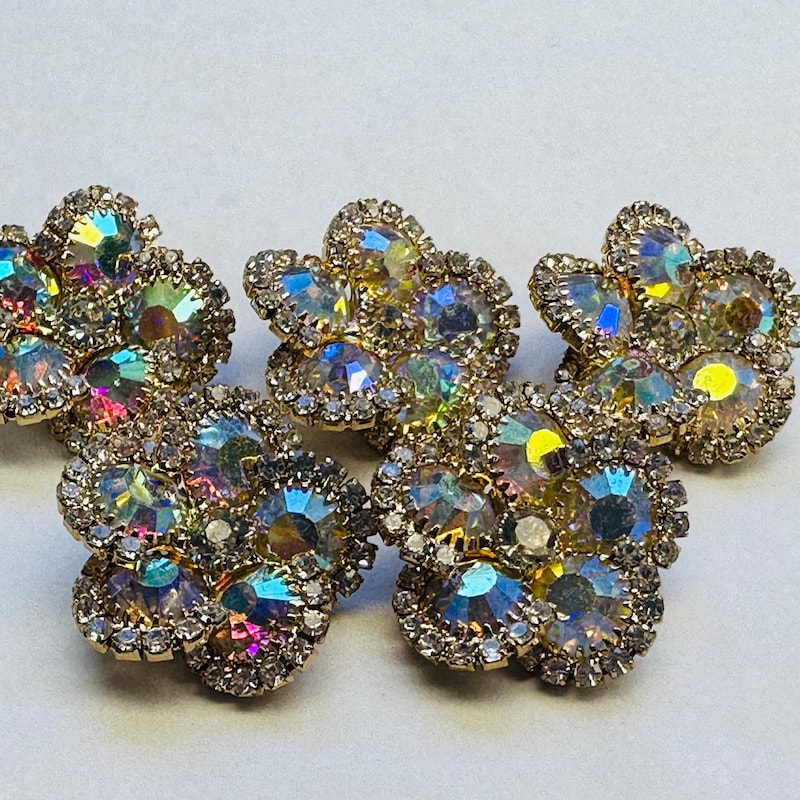 Rhinestone Button - Etsy