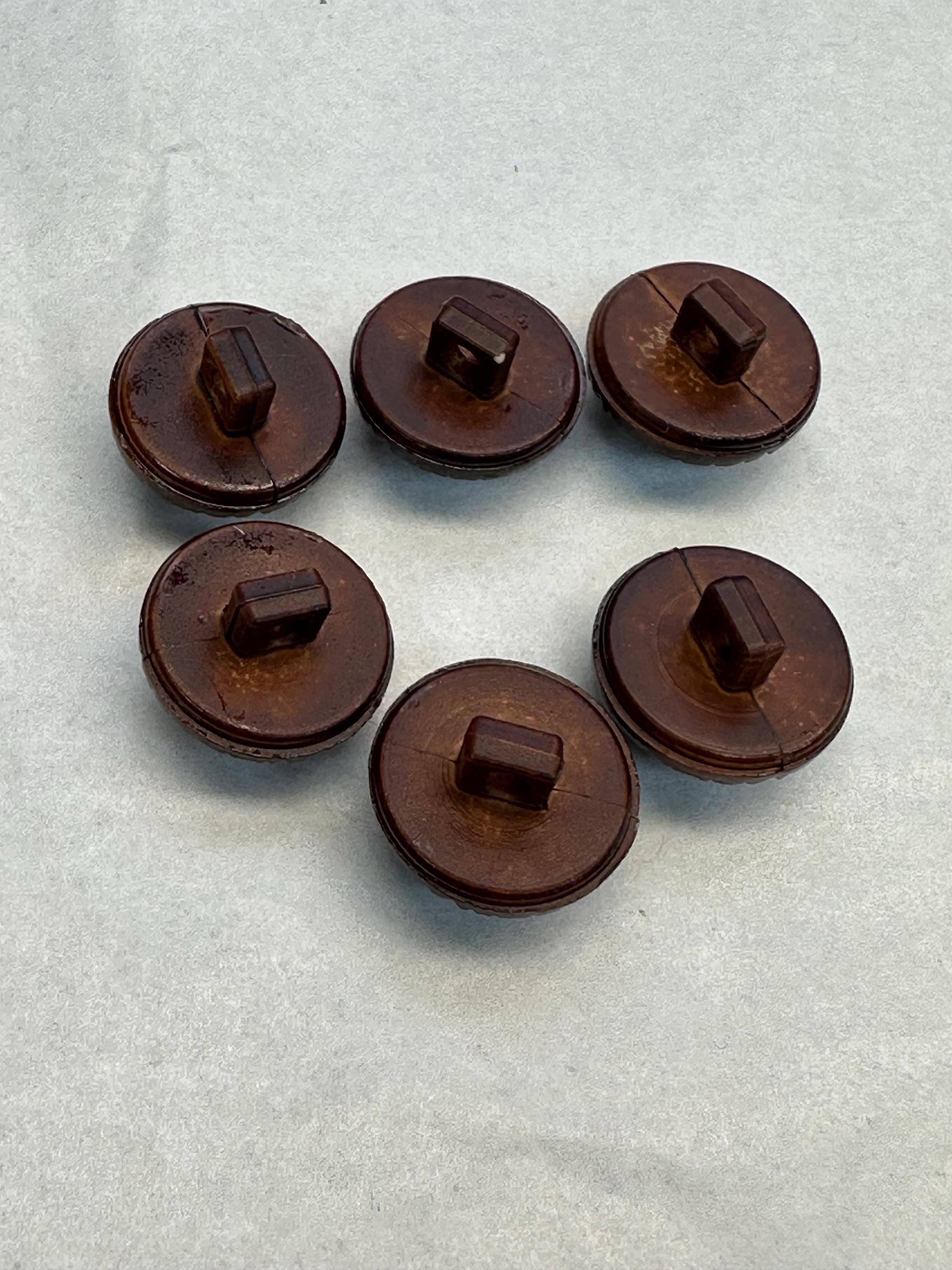 Brown Buttons 15mm a Set of Six Mock Croc Design - Etsy