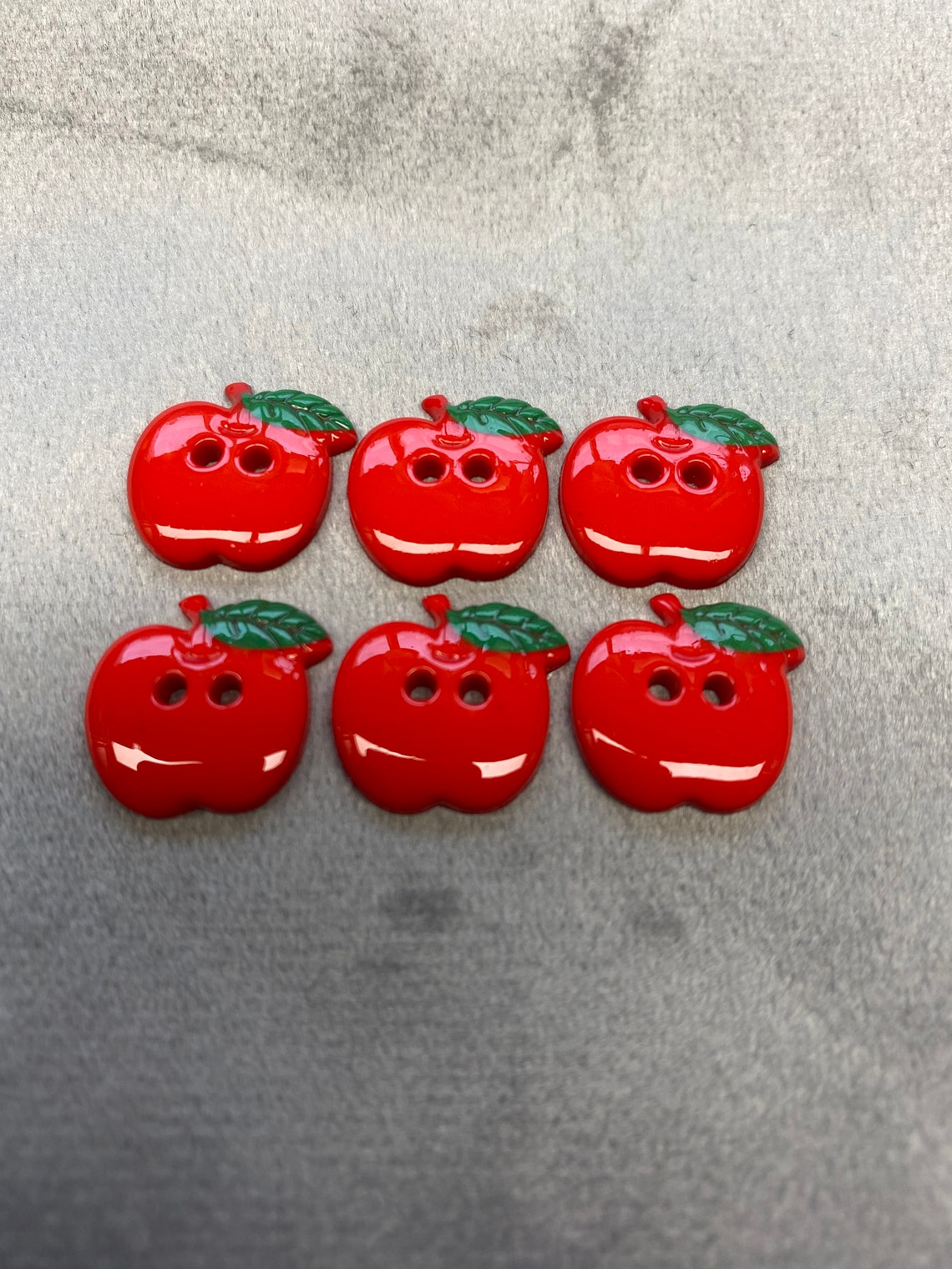 Red Apple Buttons 16mm a Set of 6 - Etsy
