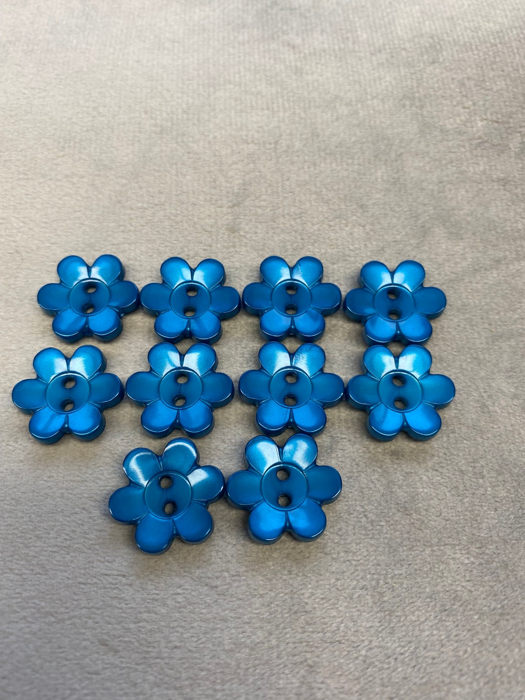 Daisy Buttons Teal Blue 16mm a Set of 10 - Etsy
