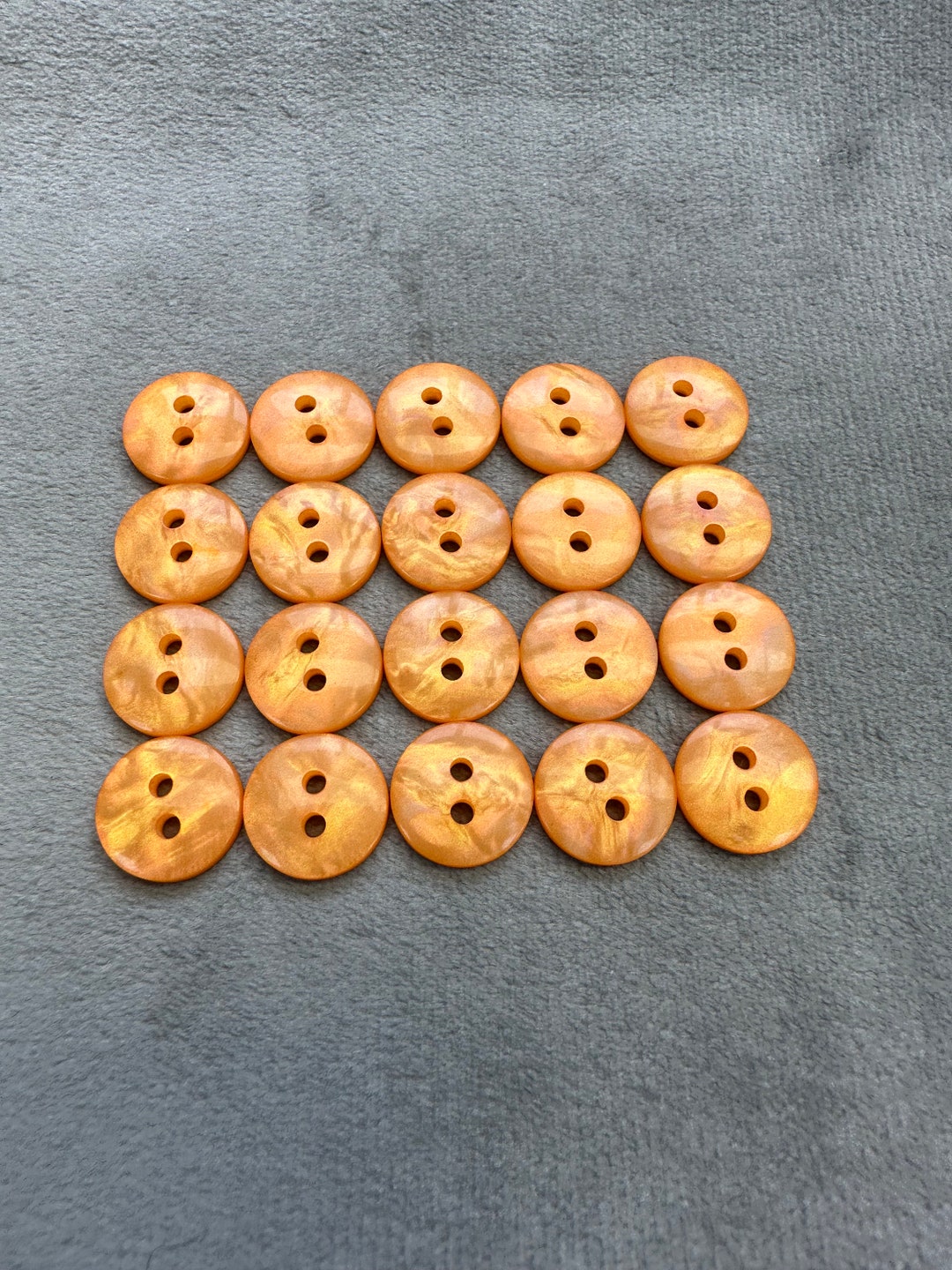 Iridescent Buttons Orange Pearly Finish 12mm a Set of 20 - Etsy