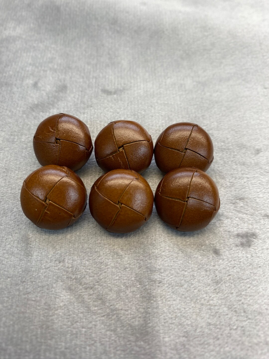 Leather Buttons Dark Tan Football Style 15mm a Set of 6 - Etsy