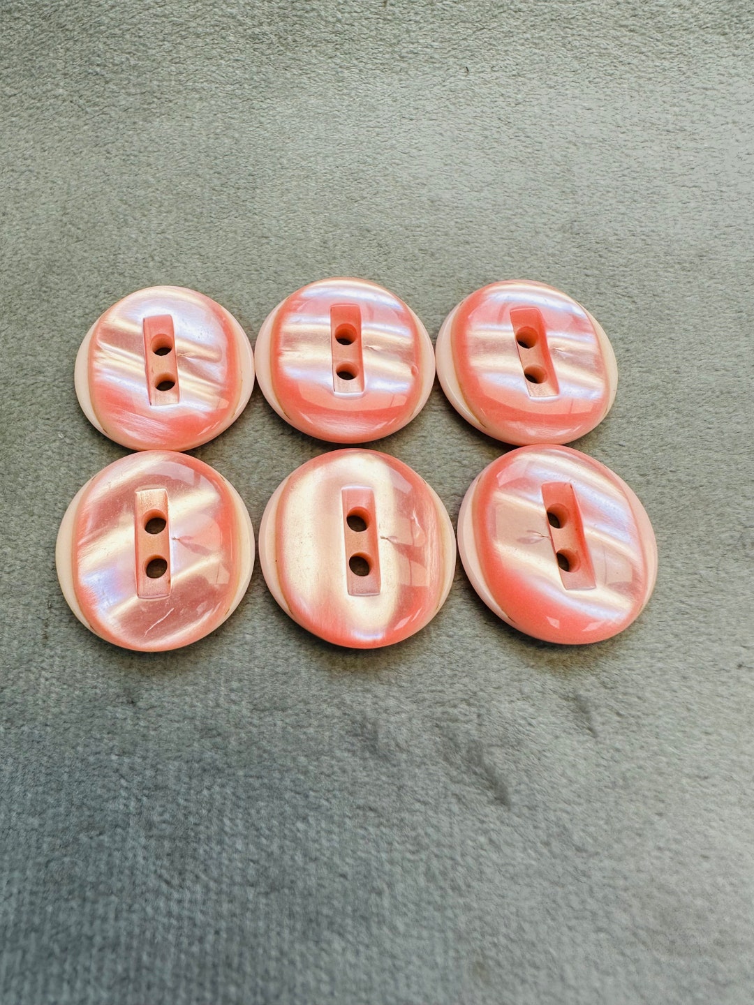 Peach Buttons 20mm a Set of 6 Duo Finsh - Etsy