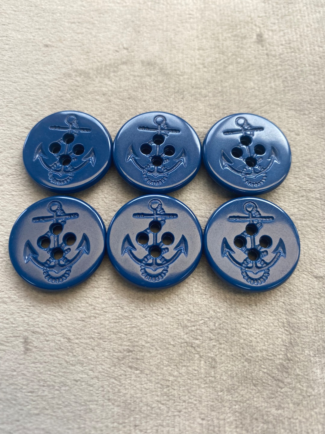 Anchor Buttons Navy Etched Design 20mm a Set of 6 - Etsy