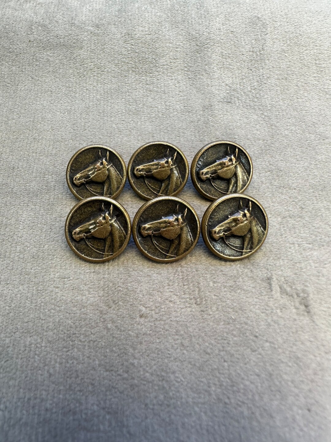 Metal Buttons Bronze Tone Horses Head Design 14mm a Set of 6 - Etsy