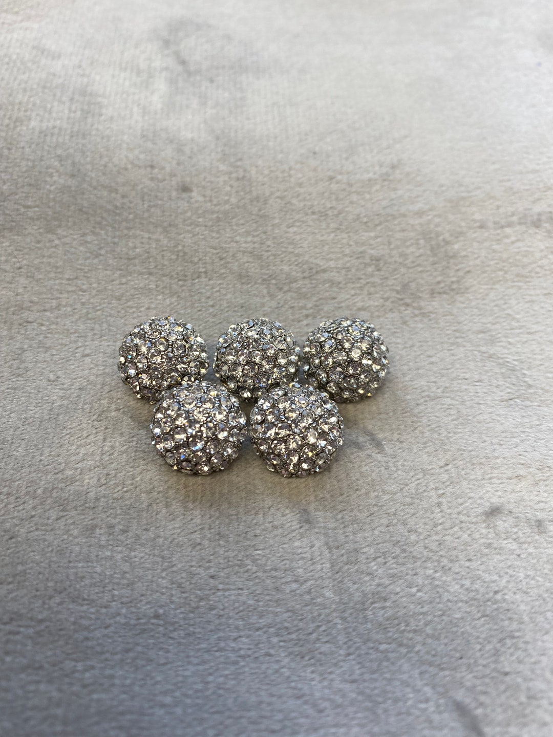 Rhinestone Buttons Silver Domed Design 12mm a Set of 5 - Etsy