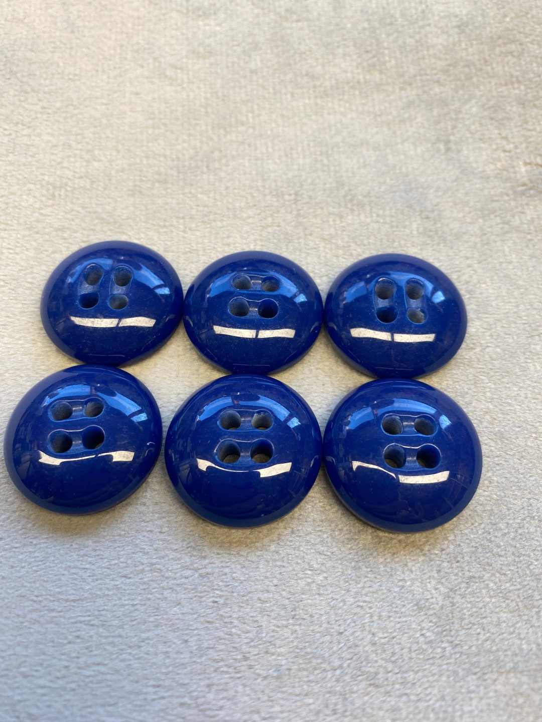 Royal Blue Buttons 22mm a Set of Six With a Glossy Finish - Etsy