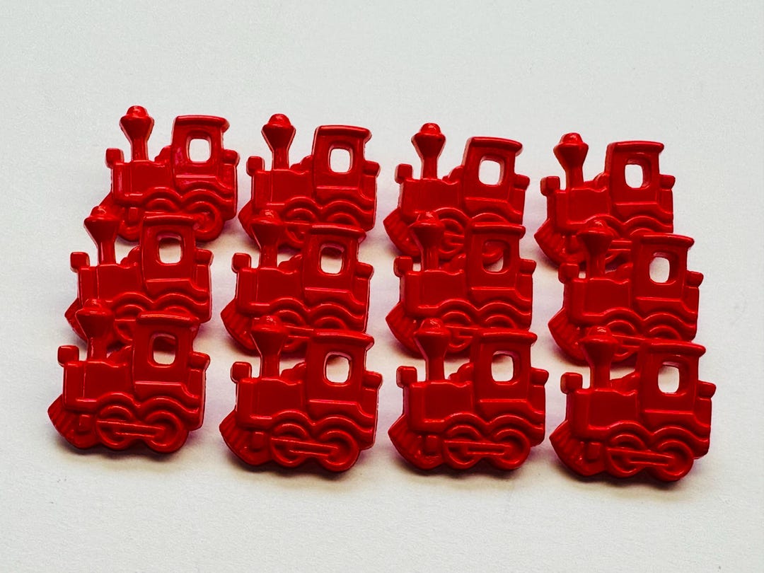 Red Train Buttons 16mm on a Shank a Set of Ten - Etsy
