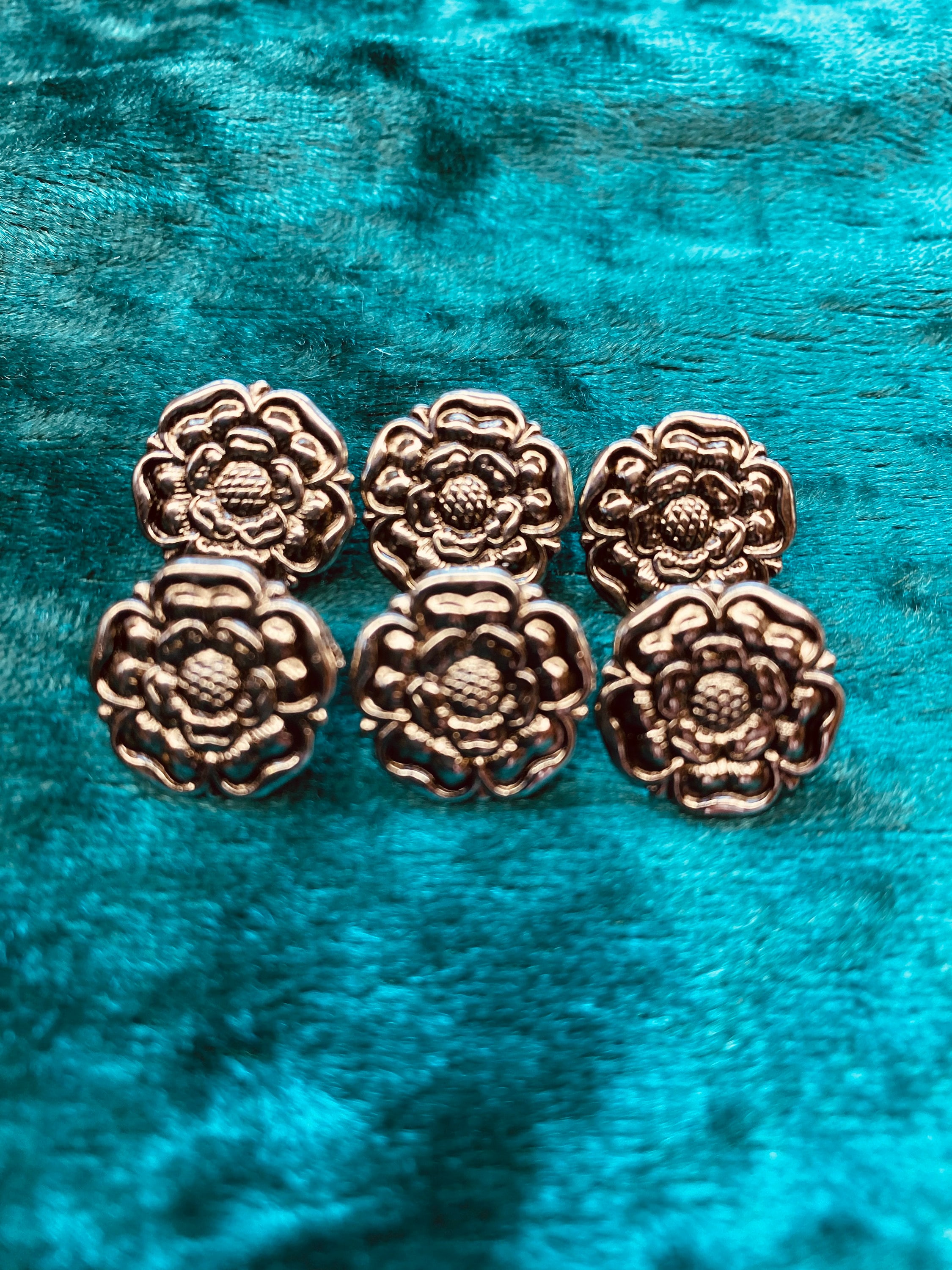 Tudor Rose Buttons Silver Tone by Dill 15mm X 6 | Etsy