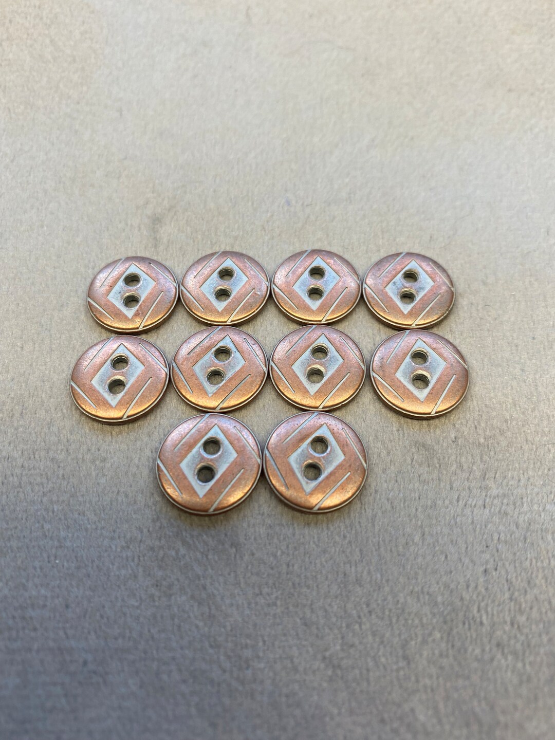 Metal Buttons Copper and Silver Tones 12mm a Set of 10 - Etsy