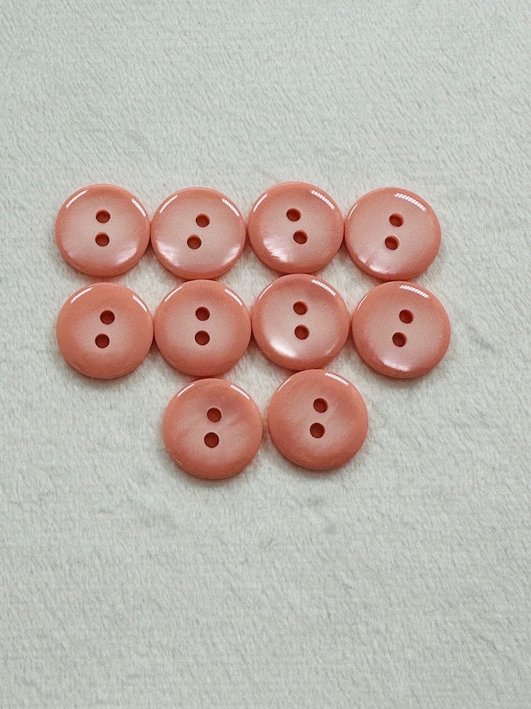 Peach Buttons 14mm a Set of 10 With a Pearly Finish - Etsy