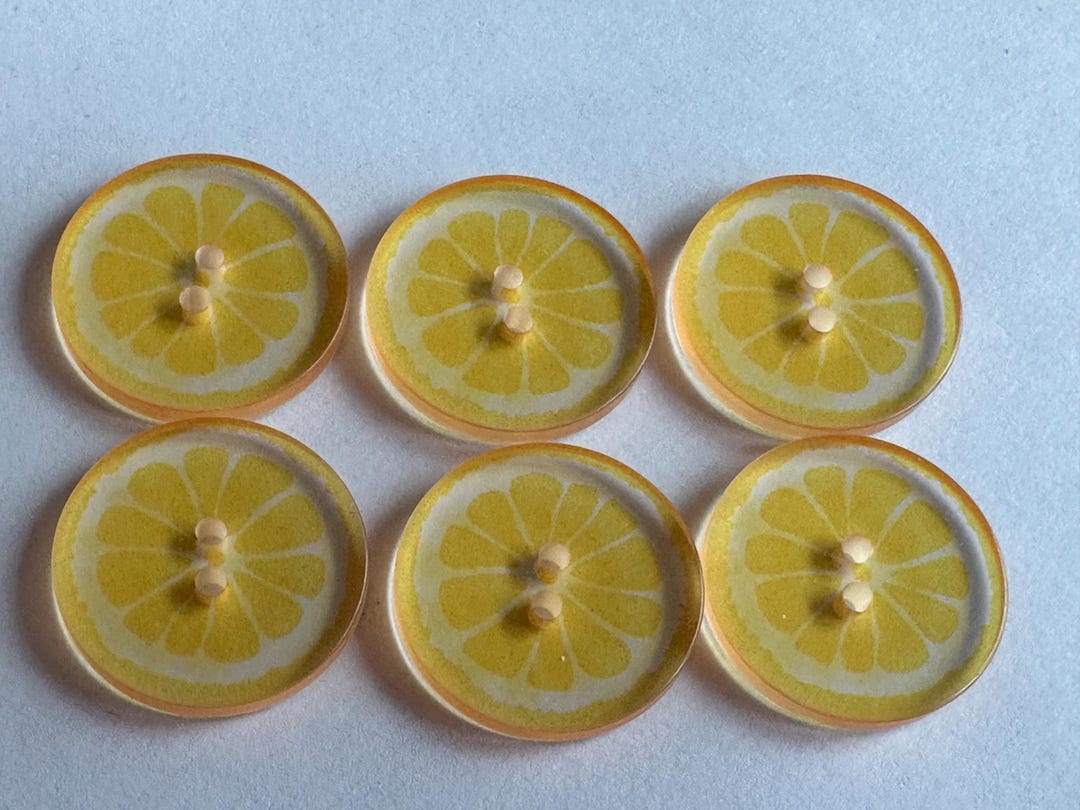 Lemon Slice Buttons: Transparent Multicolored Design, Set of 6 - Etsy