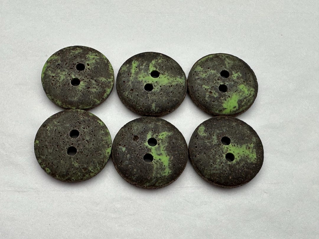 Eco-friendly Coffee Ground Buttons: Green & Brown, Set of 6 (18mm) - Etsy