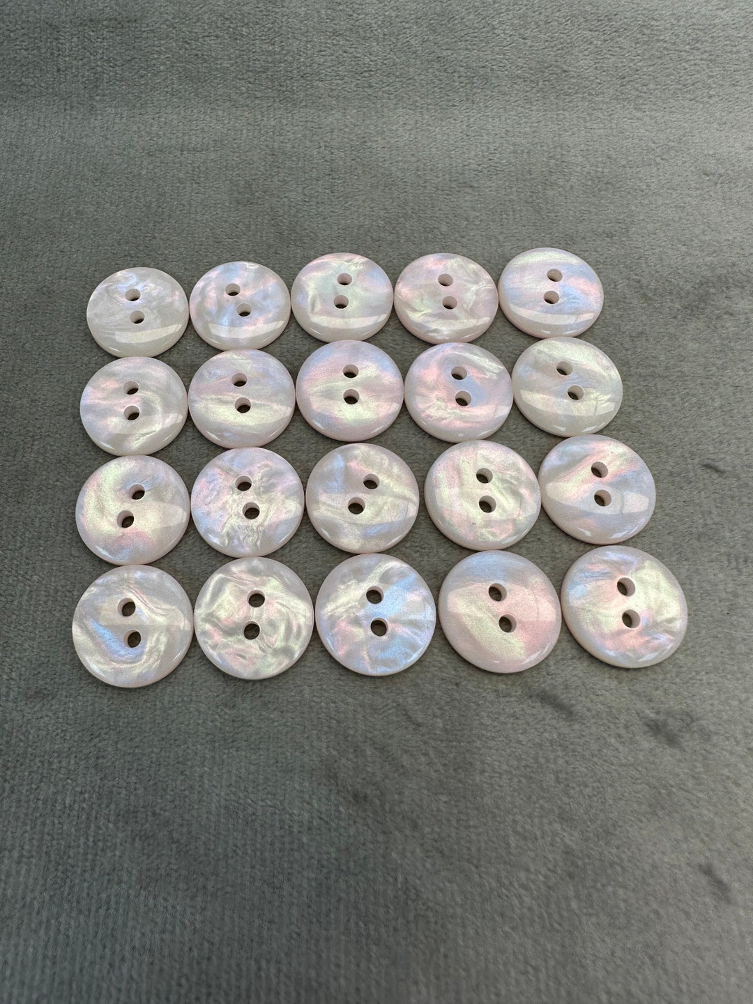 Iridescent Buttons Pink Pastel Shade 15mm a Set of 20 - Etsy