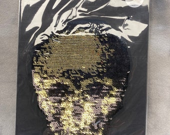 Skull Flip Sequin Patch - Etsy