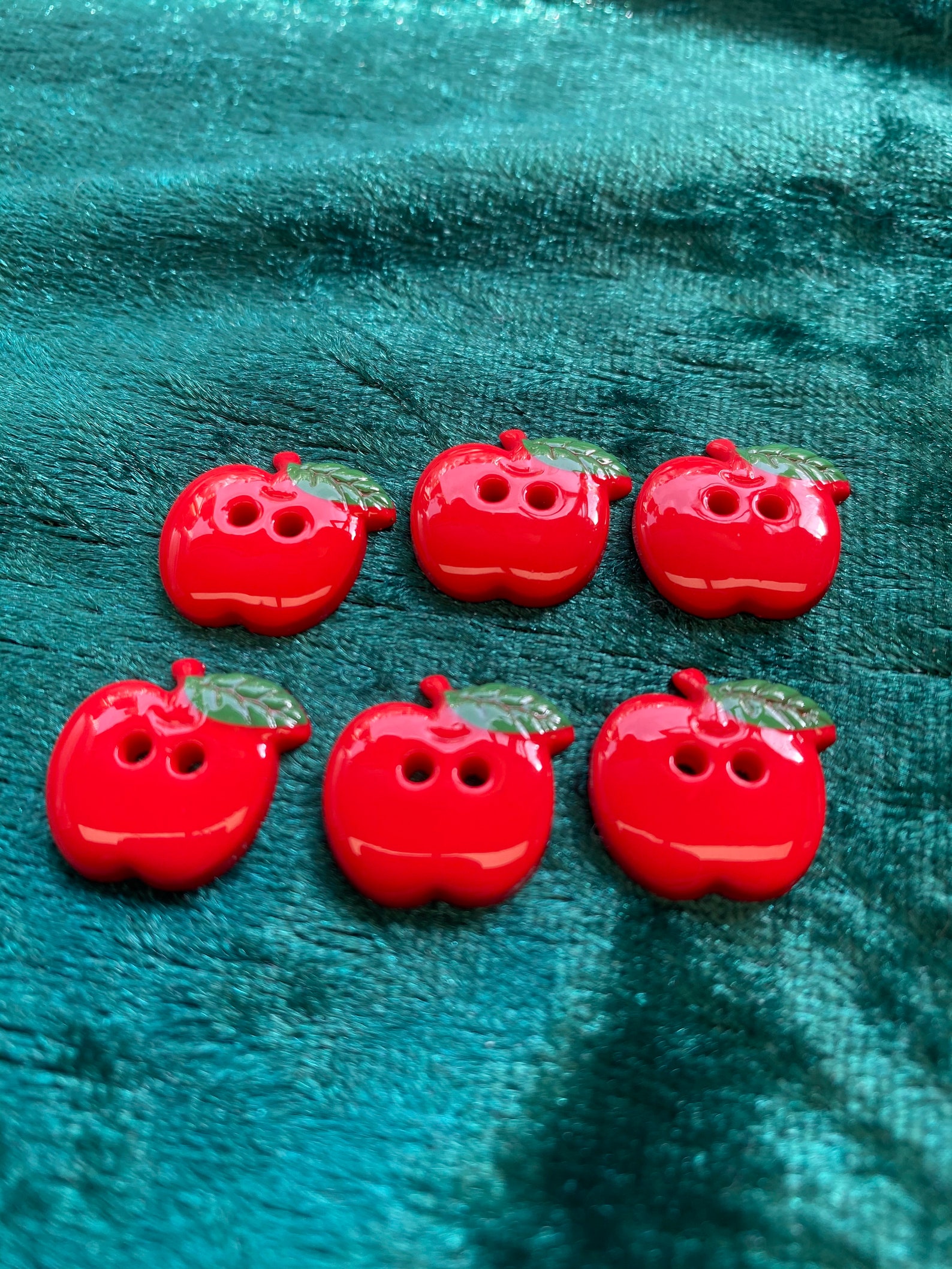 Red Apple Buttons 16mm a Set of 6 - Etsy