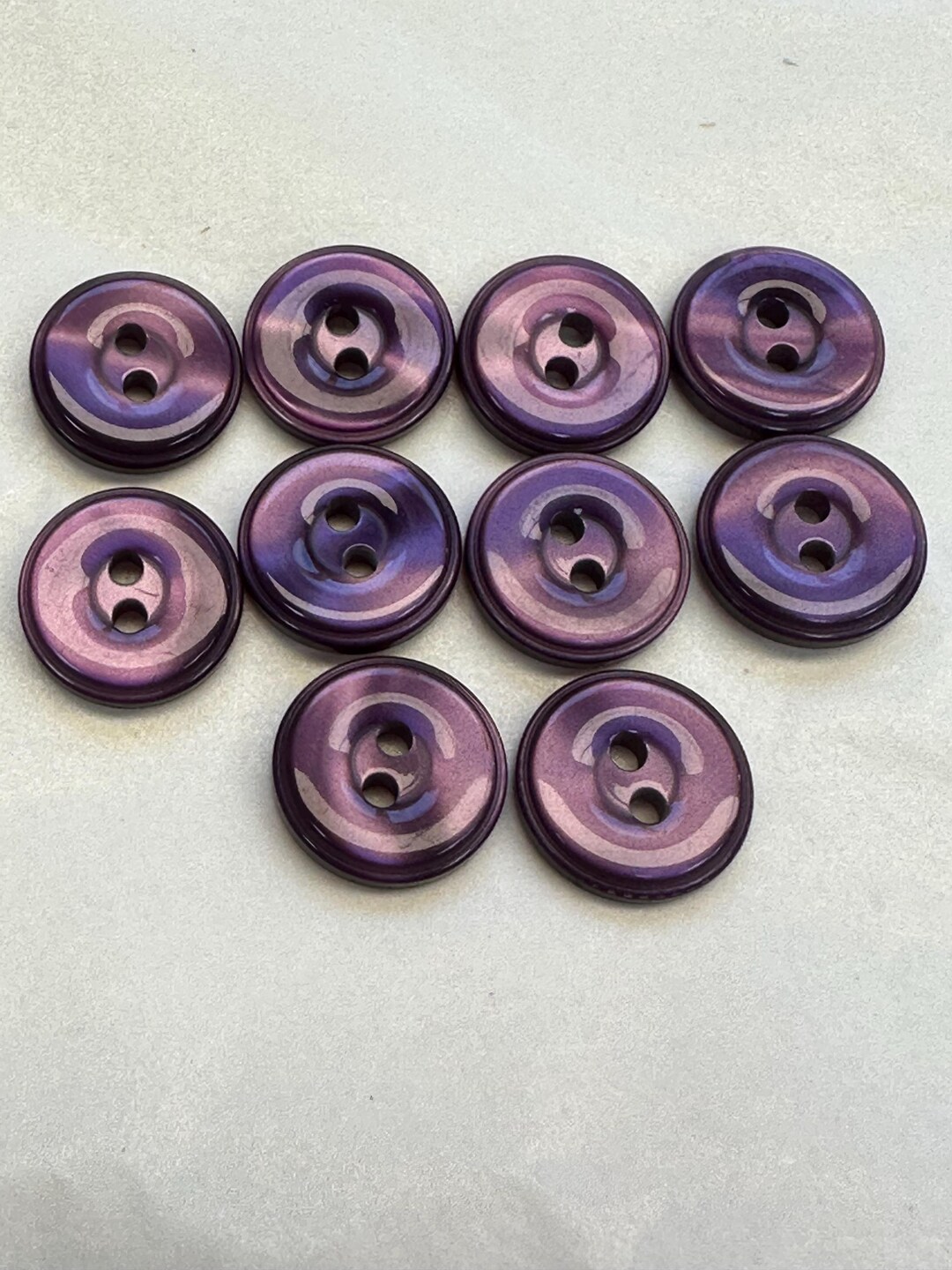 Purple Buttons 13mm a Set of Ten Pearly Finish - Etsy