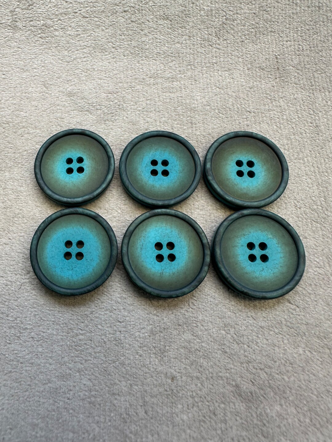 Turquoise Ombre Buttons 20mm a Set of 6 Matt Finish - Etsy